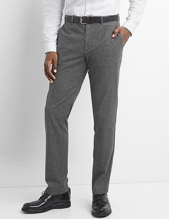 Buy GAP Men Men Grey Brushed Cotton Pattern Pants NNNOW